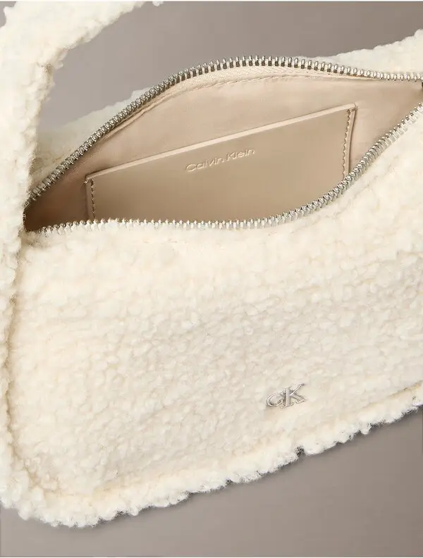 Calvin Klein Sherpa Shoulder Bag - Birch Sherpa