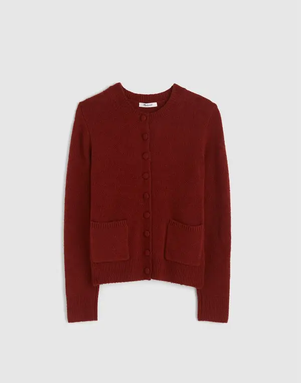 Madewell Patch-pocket Cotton-blend Cardigan - Deep Rust