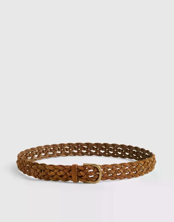 Madewell Woven Suede Belt - Aged Cognac