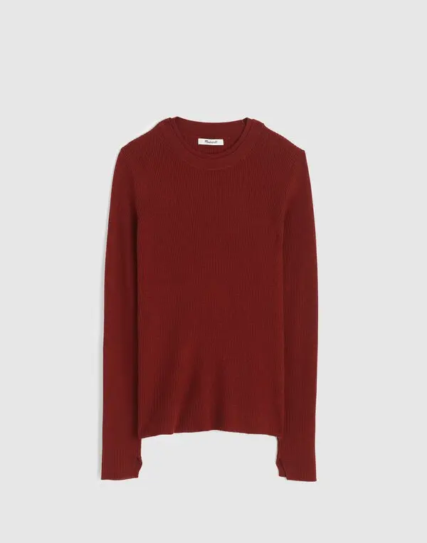 Madewell Merino-silk Blend Crewneck Sweater - Deep Rust