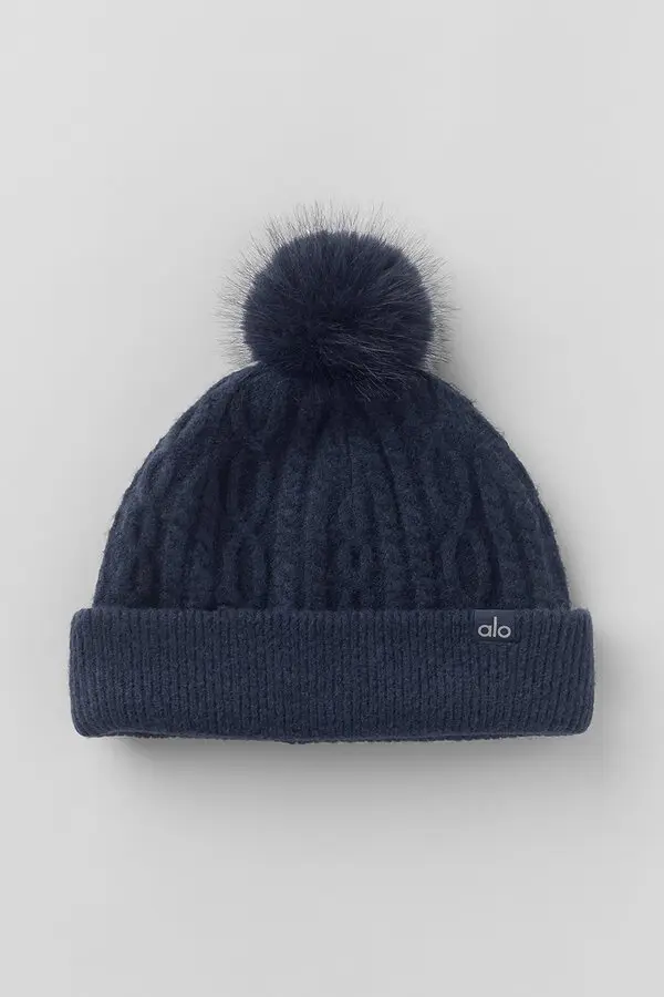 Alo Yoga Cable Knit Beanie - Navy