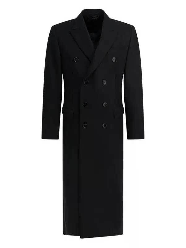 TOM FORD Double-breasted Notched Coat - Black