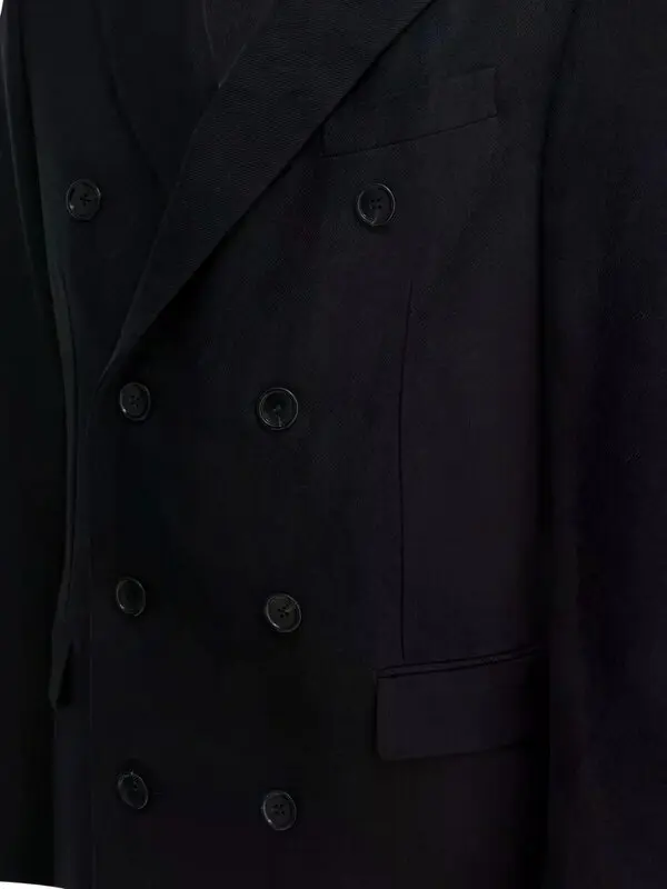 TOM FORD Double-breasted Notched Coat - Black