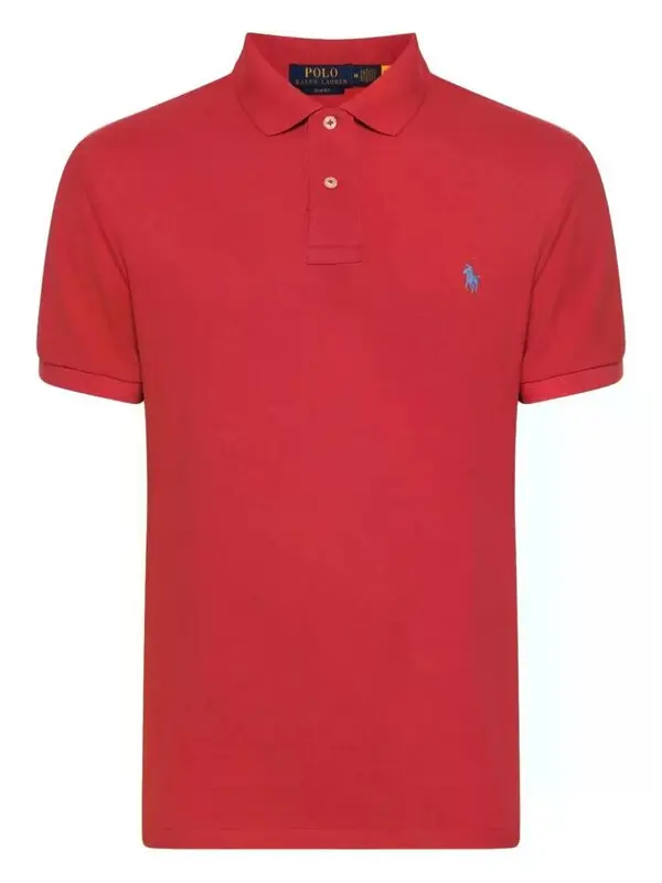 Polo Ralph Lauren Ribbed Collar Short-sleeve Polo Shirt - Red