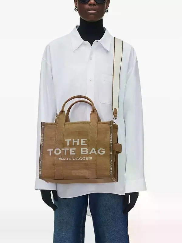 Marc Jacobs The Jacquard Logo Detail Cotton Tote Bag - Neutrals