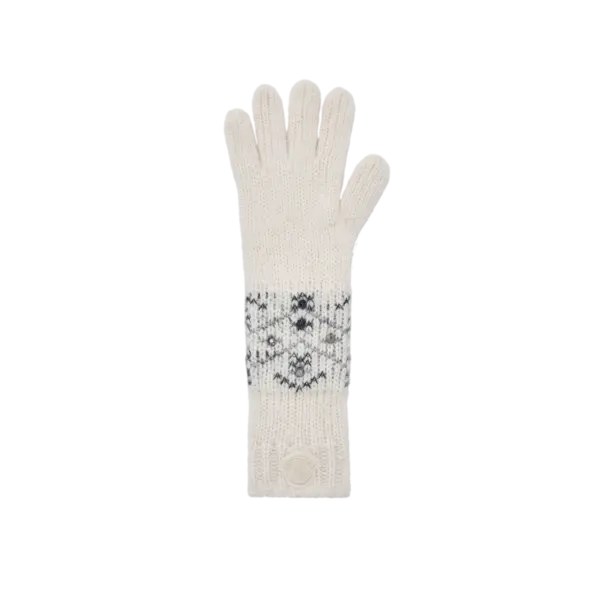 Moncler Crystal-embroidered Alpaca And Wool Blend Gloves - White
