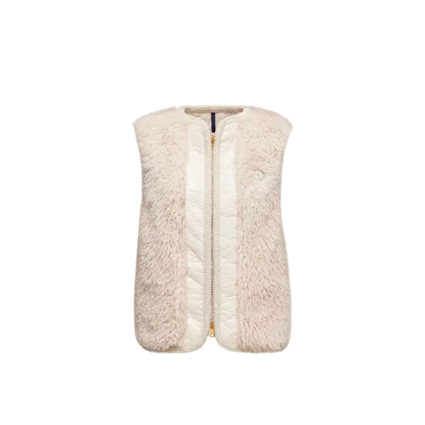 Moncler Tournel Teddy Padded Vest - Beige