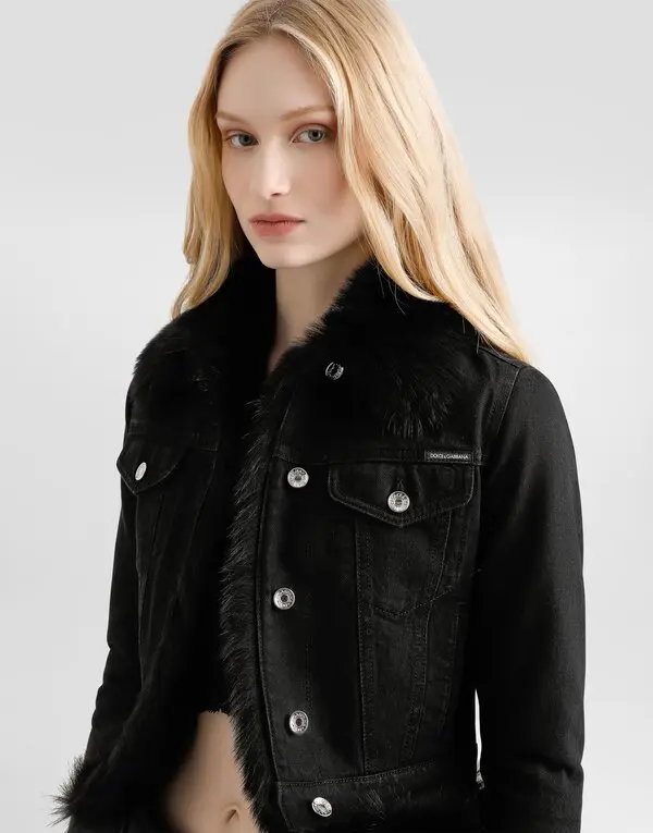 Dolce & Gabbana Fur-lined Denim Jacket - Multicolor