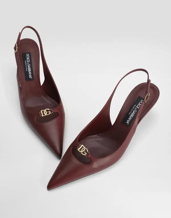 Dolce & Gabbana Silk-effect Nappa Leather Slingback