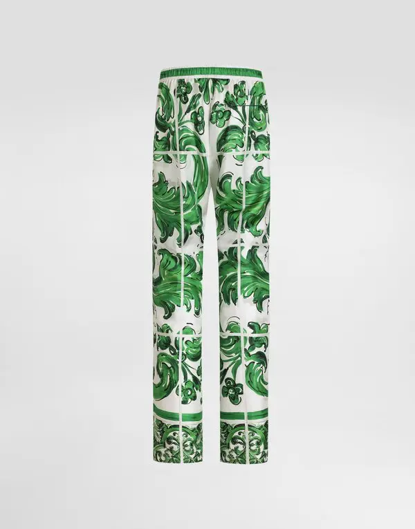 Dolce & Gabbana Majolica Silk Twill Vanity Trousers - Print