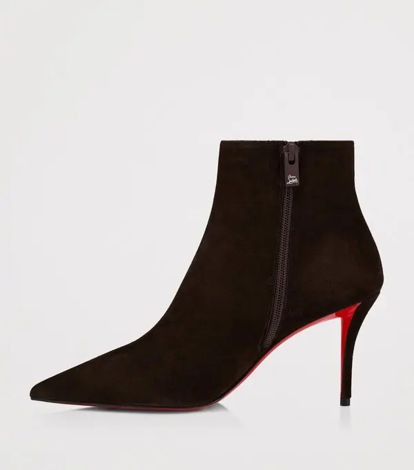 CHRISTIAN LOUBOUTIN Miss Z Suede Ankle Boots - Red
