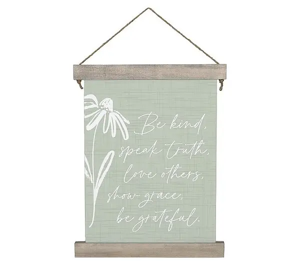 SINCERE SURROUNDINGS 27.5' Be Kind Speak Truth Hanging Canvas - One-color