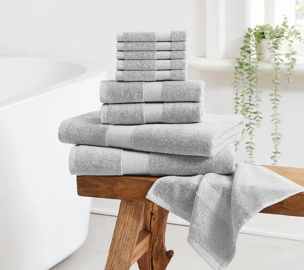 CANNON Luxe Turkish Cotton 10 Piece Towel Set - One-color