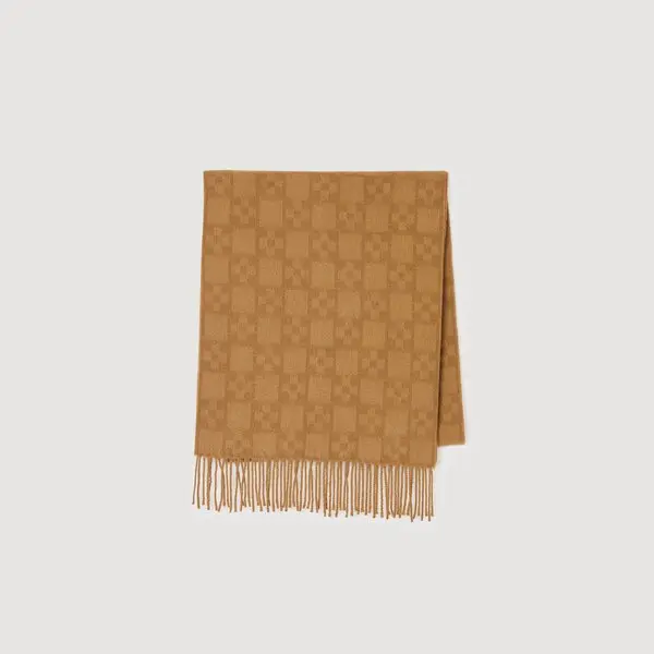 Sandro Wool Scarf - Camel