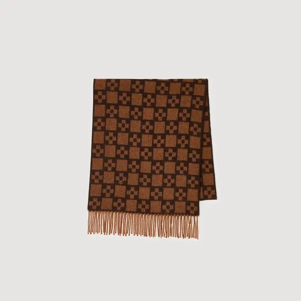 Sandro Wool Scarf - Cognac