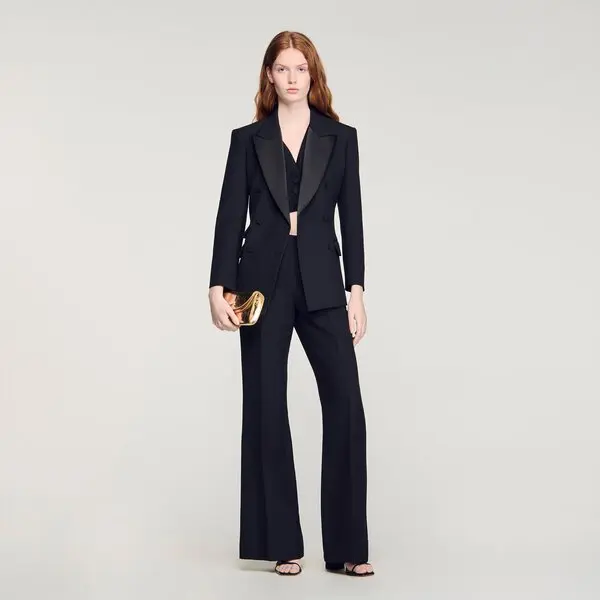 Sandro Pocket Detail Wide-leg Trousers