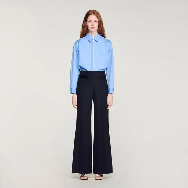 Sandro Pocket Detail Wide-leg Trousers