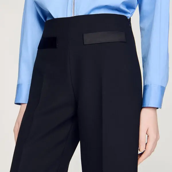 Sandro Pocket Detail Wide-leg Trousers