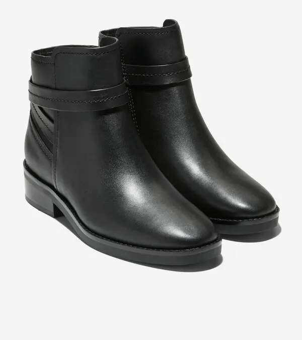 Cole Haan Rosalyn Ankle Strap Waterproof Boots - Black