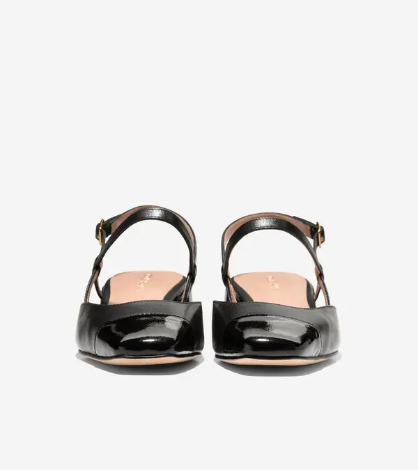 Cole Haan Pella Block Heel Slingback - Black Patent