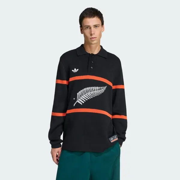 Adidas Originals & All Knitted Polo - Black