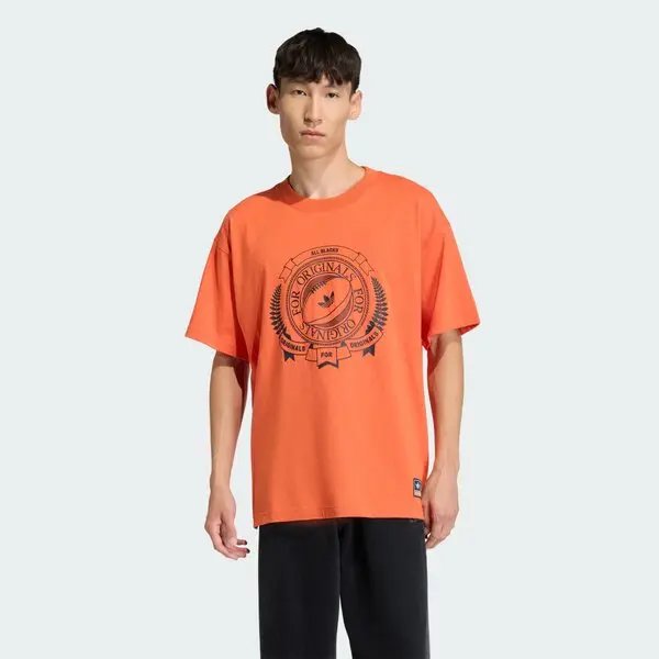 Adidas Originals & All Blacks Loose Graphic Tee - Glory Amber