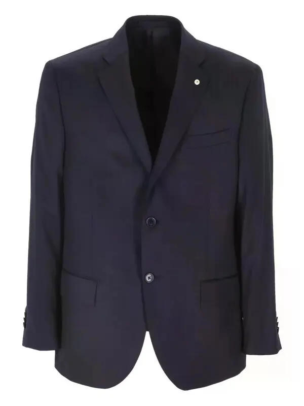 L.B.M. 1911 Single-breasted Wool Blazer - Blue