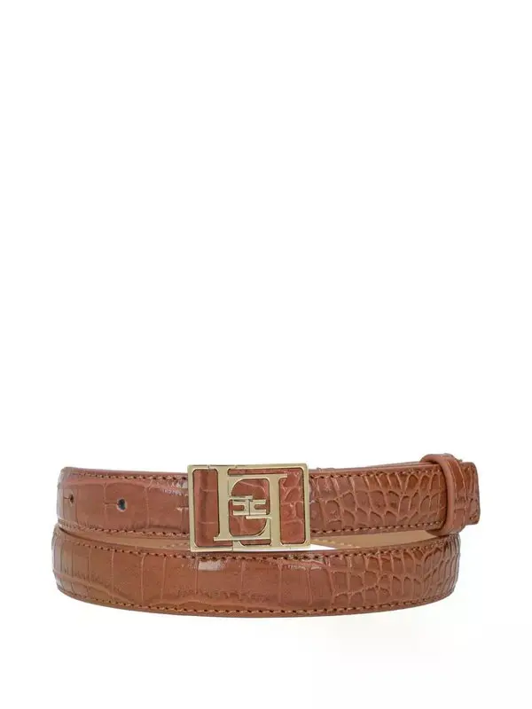 Elisabetta Franchi Embossed Belt - Brown