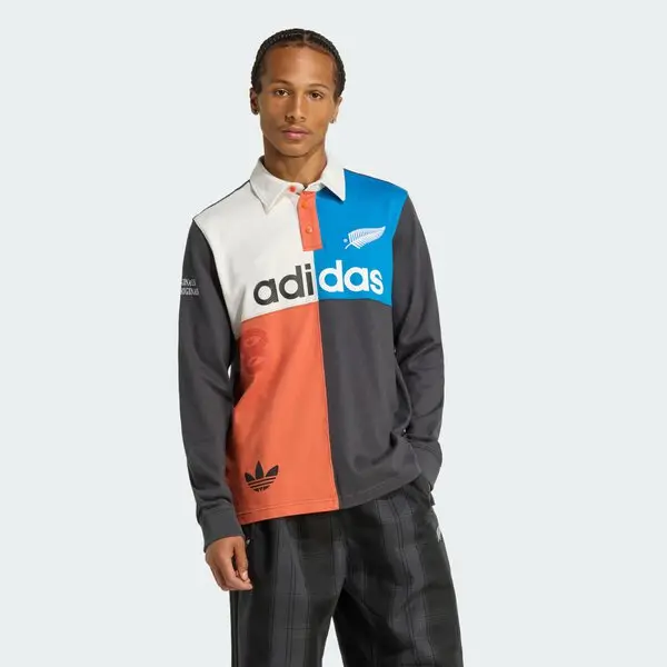 Adidas Originals & All Blacks Heritage Rugby Polo Shirt - Carbon