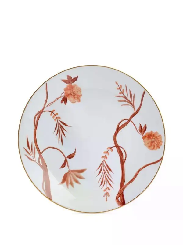 MARIE DAAGE Bouquet De Vie Floral-branch Dinner Plate - White