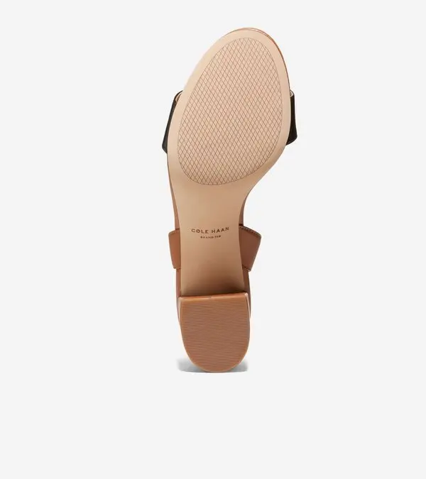 Cole Haan Josie Block Heel Sandals - Pecan-ivory-black