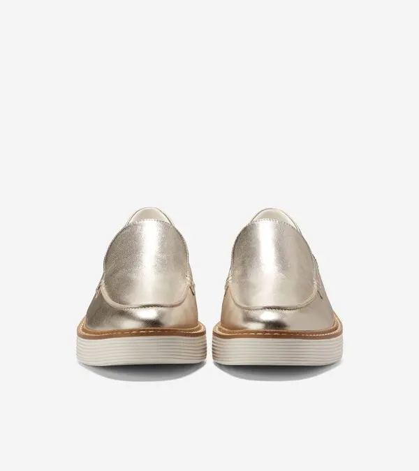 Cole Haan Riginalgrand Platform Venetian Loafers - Soft Gold-ivory