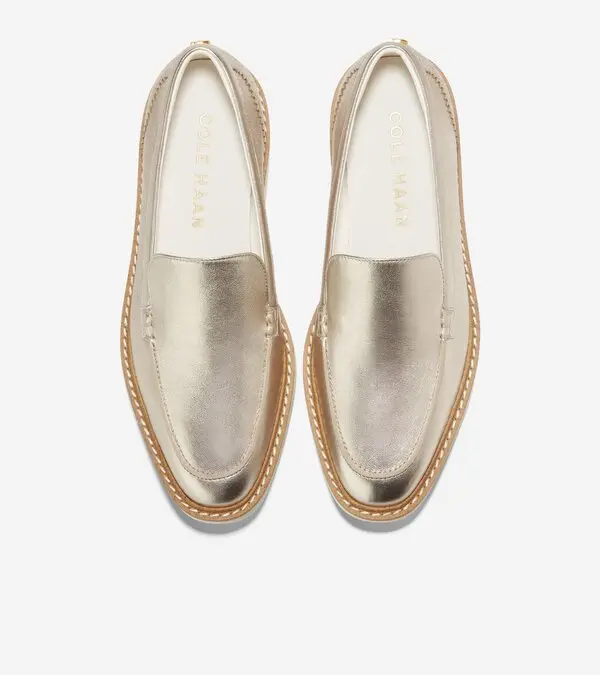 Cole Haan Riginalgrand Platform Venetian Loafers - Soft Gold-ivory