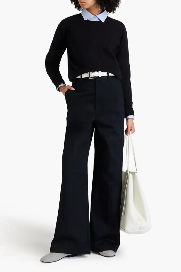 NILI LOTAN Johan Cotton-twill Wide-leg Pants