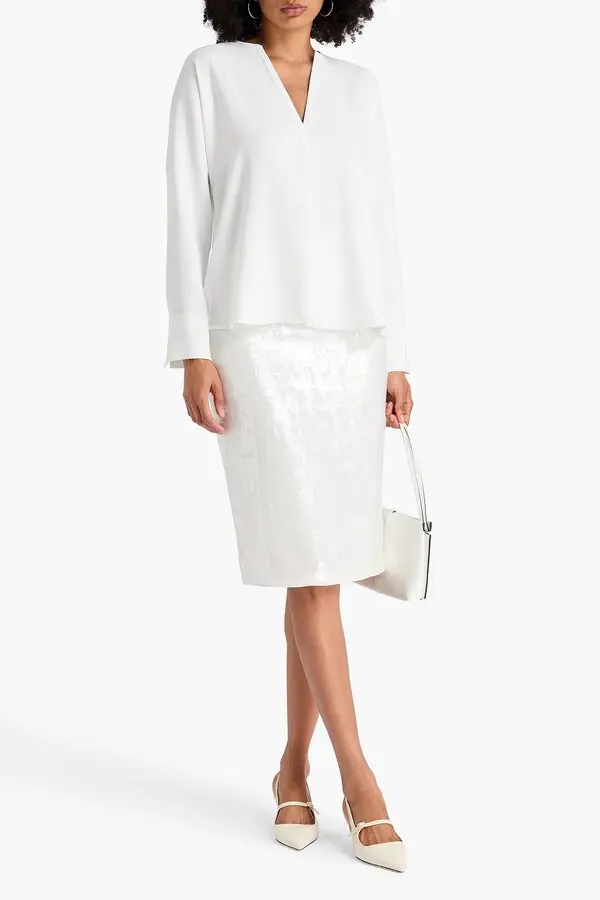 Vince Crepe Blouse - White