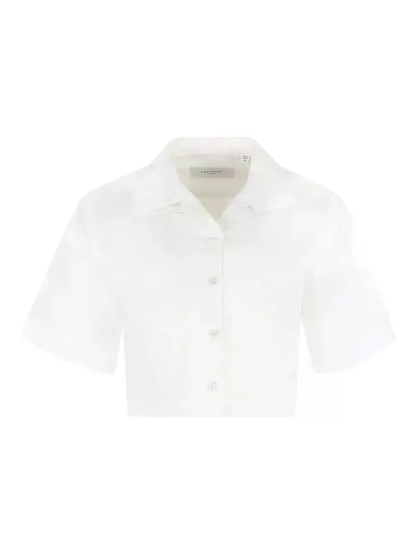 Equipment Cropped Short-sleeve Shirt - White