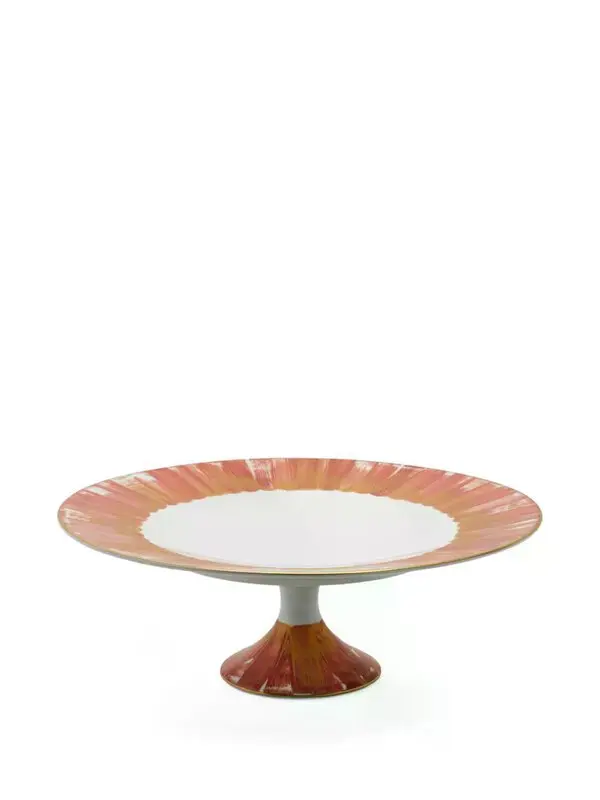 MARIE DAAGE Panache Brushstroke Pedestal Cake Stand - Orange