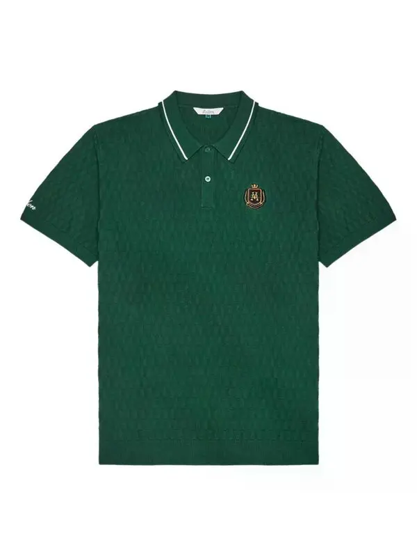 MALBON Crest Knit Polo - Green
