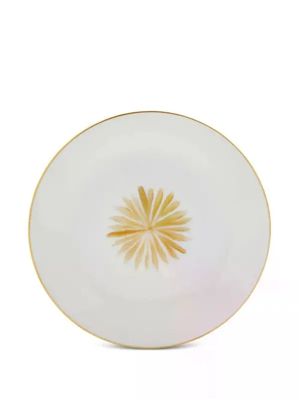 MARIE DAAGE Allée De Cyprès Gold-rimmed Floral Bread Plate - White