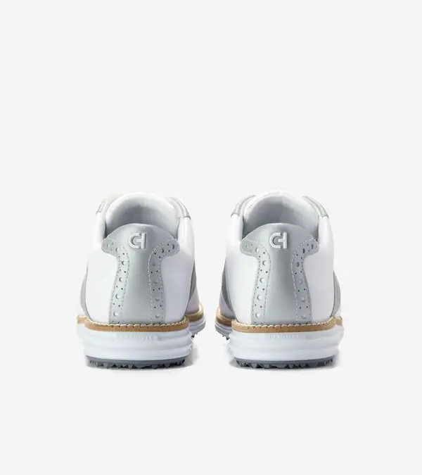 Cole Haan Riginalgrand Saddle Golf Shoes - Optic White-metallic Silver