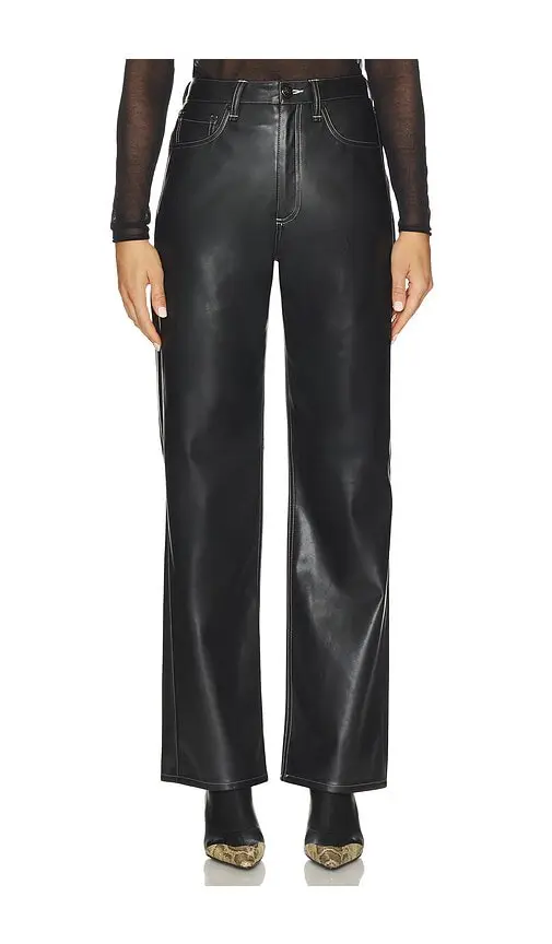 Rag & Bone Shea Faux Leather Straight Pant - Black