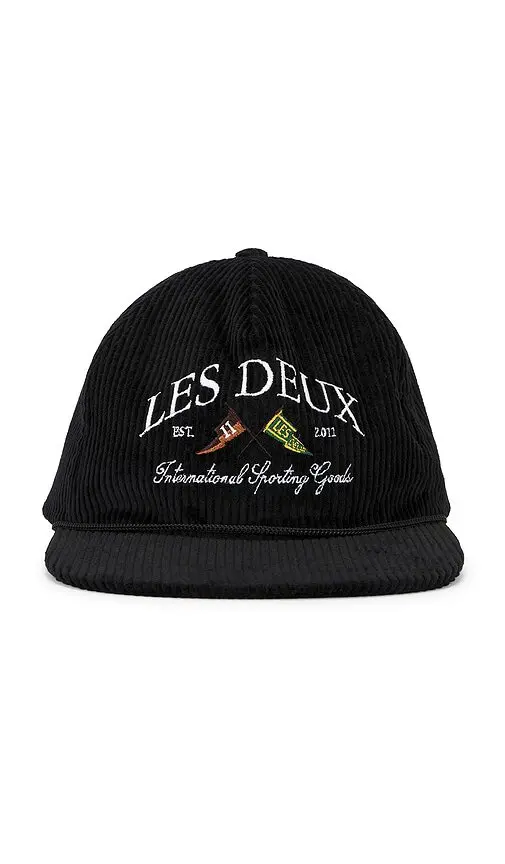 LES DEUX Ivy League Corduroy Cap - Black