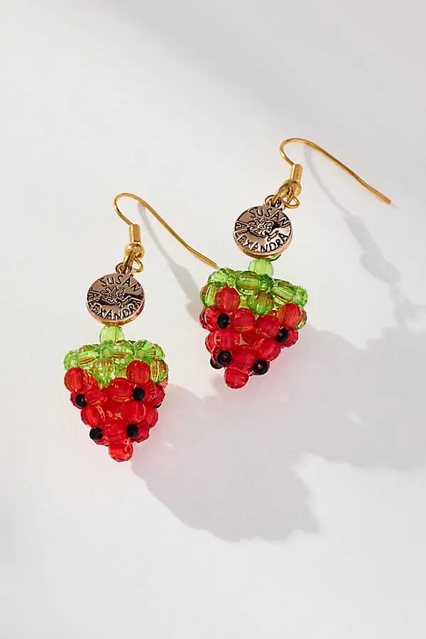 SUSAN ALEXANDRA Mi Fragola Earrings - Red