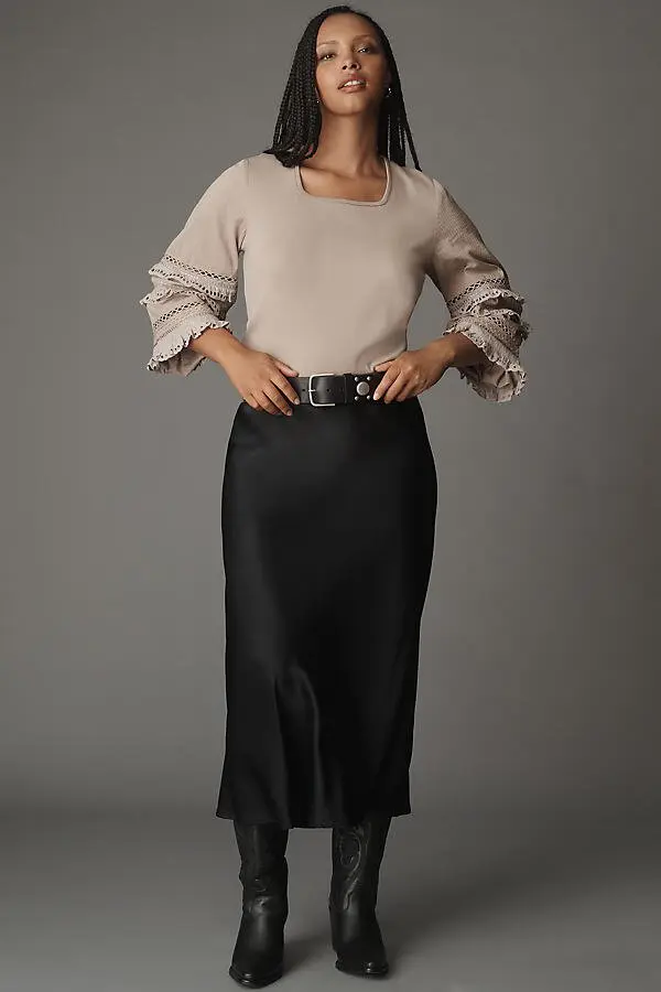 CONDITIONS APPLY Lace-trim Long-sleeve Top