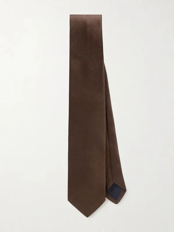DRAKE'S 8cm Silk-twill Neck Tie - Brown