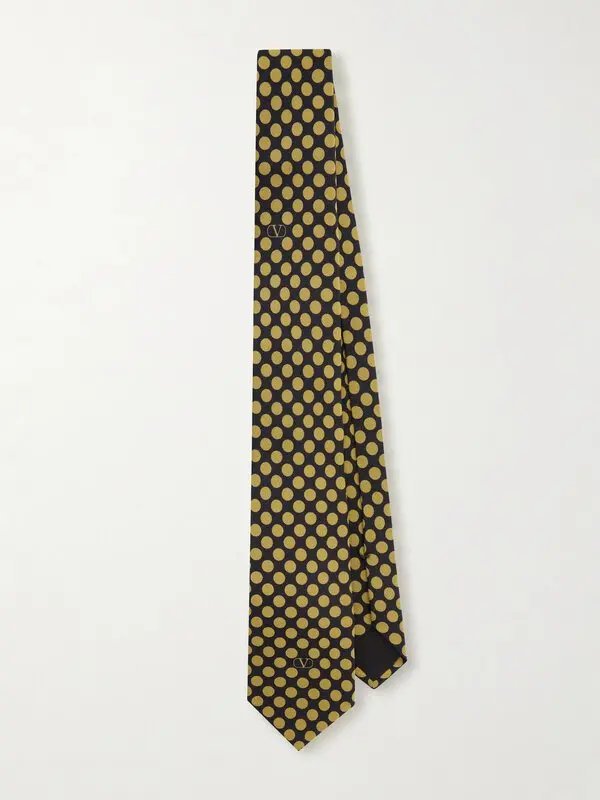 Valentino Garavani 7cm Polka-dot Silk Neck Tie - Black