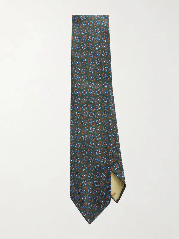 Rubinacci 9cm Silk-jacquard Tie - Green