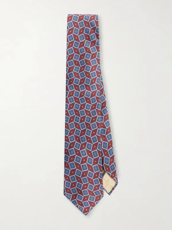 Rubinacci 9cm Printed Silk-twill Tie - Red