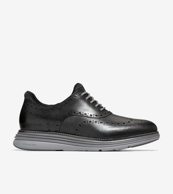 Cole Haan Riginalgrand Ultra Wingtip Oxfords - Black-quiet Shade-sleet