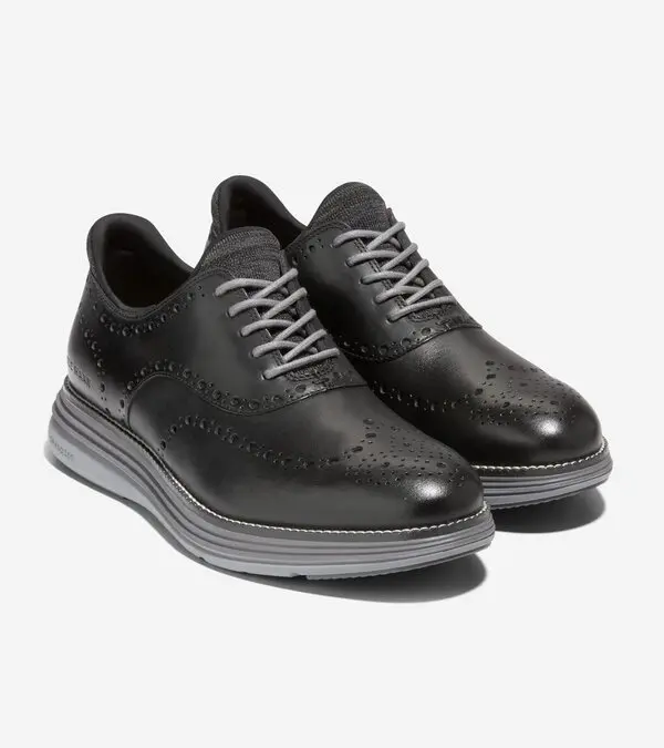 Cole Haan Riginalgrand Ultra Wingtip Oxfords - Black-quiet Shade-sleet